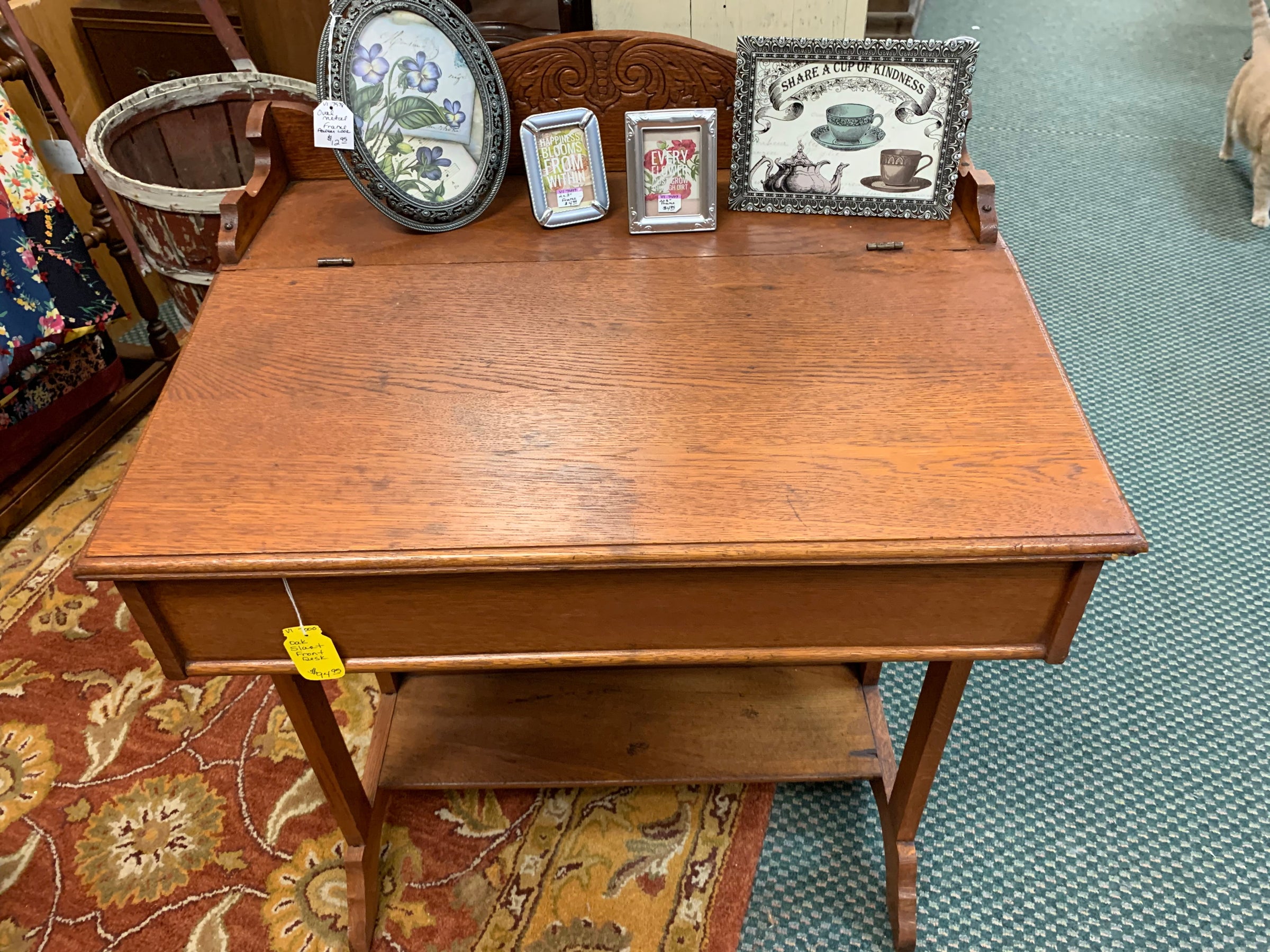 Oak Slanted Desktop Desk | Vintage Inspirations